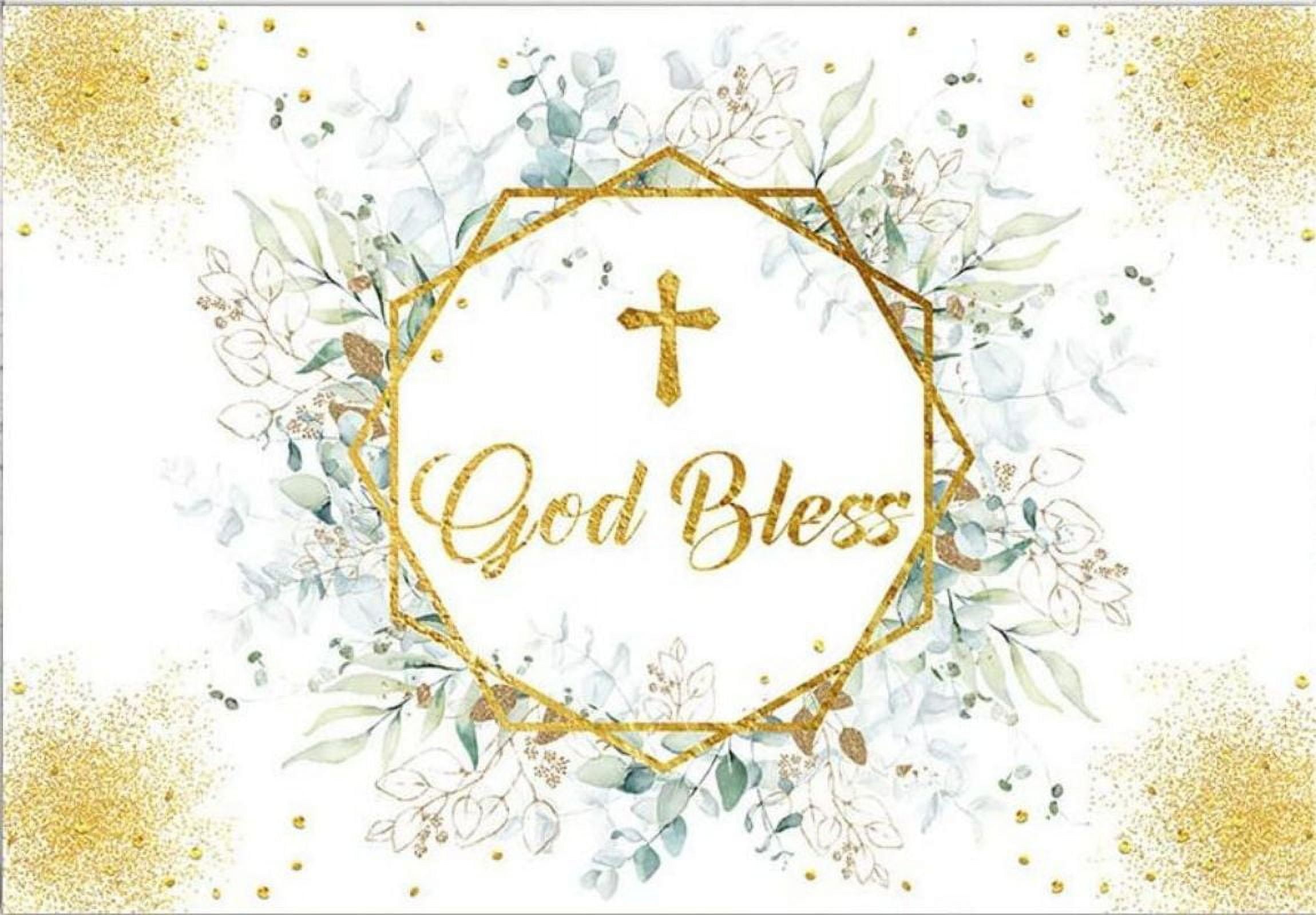 God Bless Backdrop Baptism Party First Holy Communion Christening ...