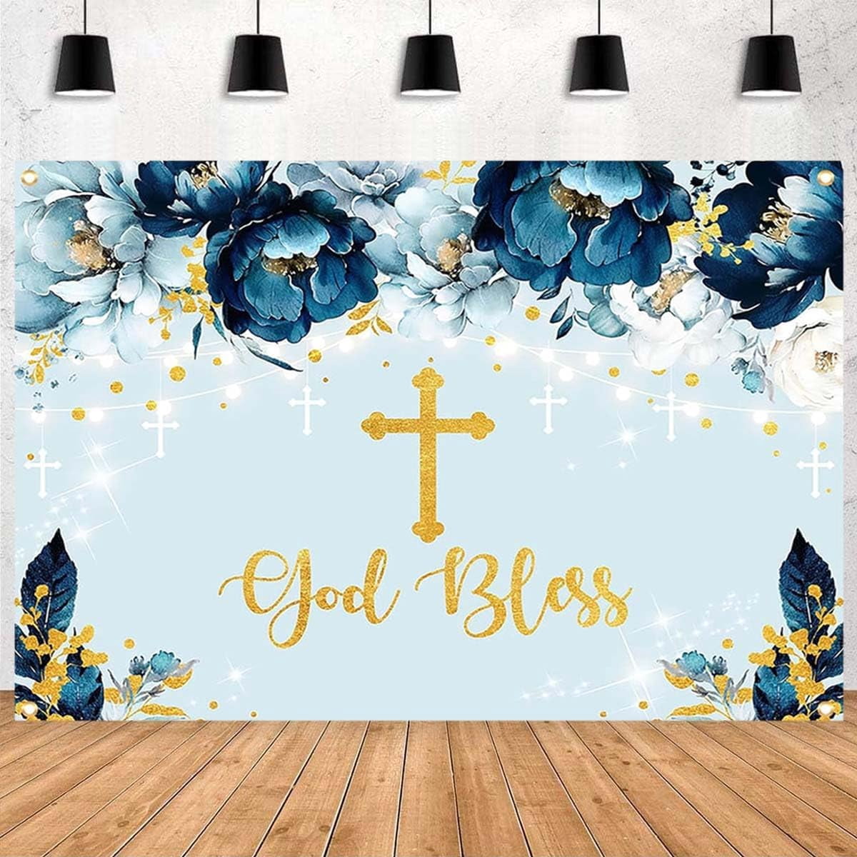God Bless Backdrop for Boy First Communion Baptism Christening ...