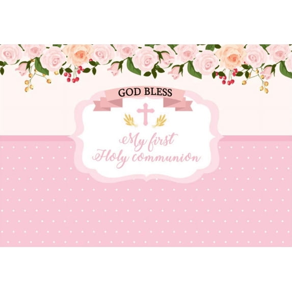 God Bless Backdrop Boy Holy Communion Baptism Christening Party ration ...