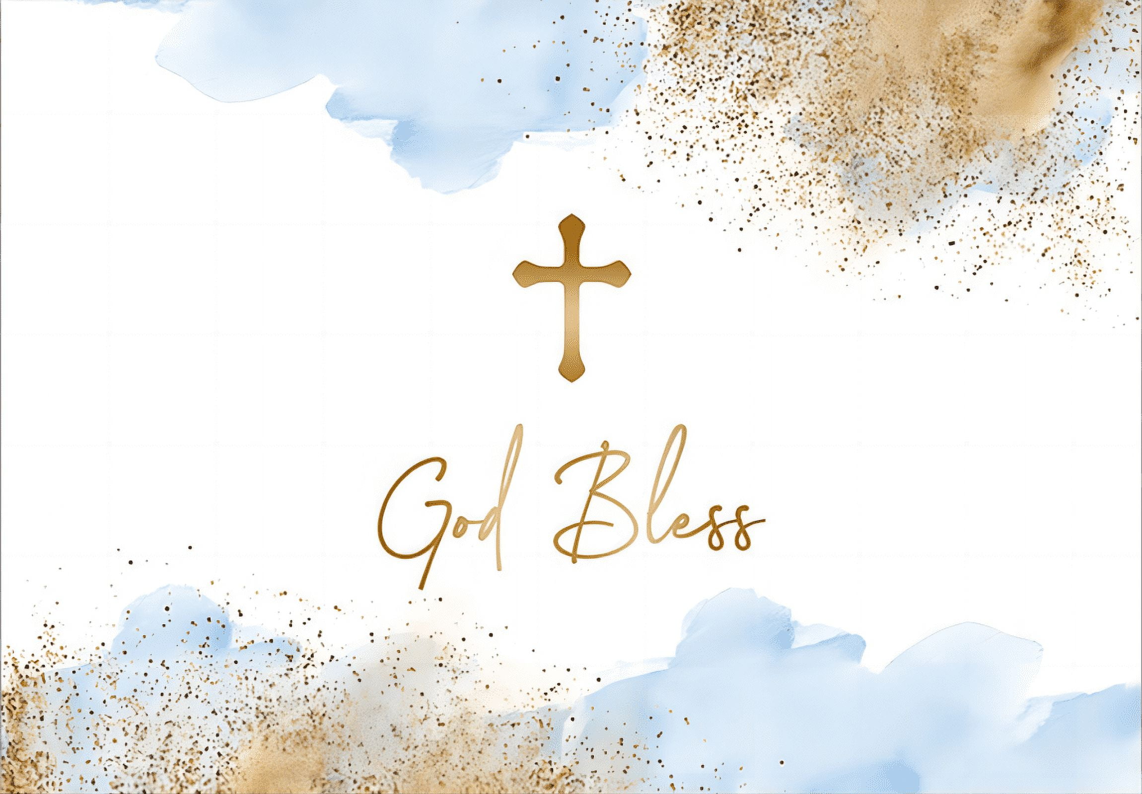 God Bless Backdrop Boy Holy Communion Baptism Christening Party ration ...