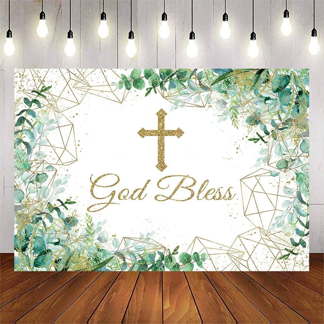God Bless Backdrop First Communion Baptism Christening Party ...
