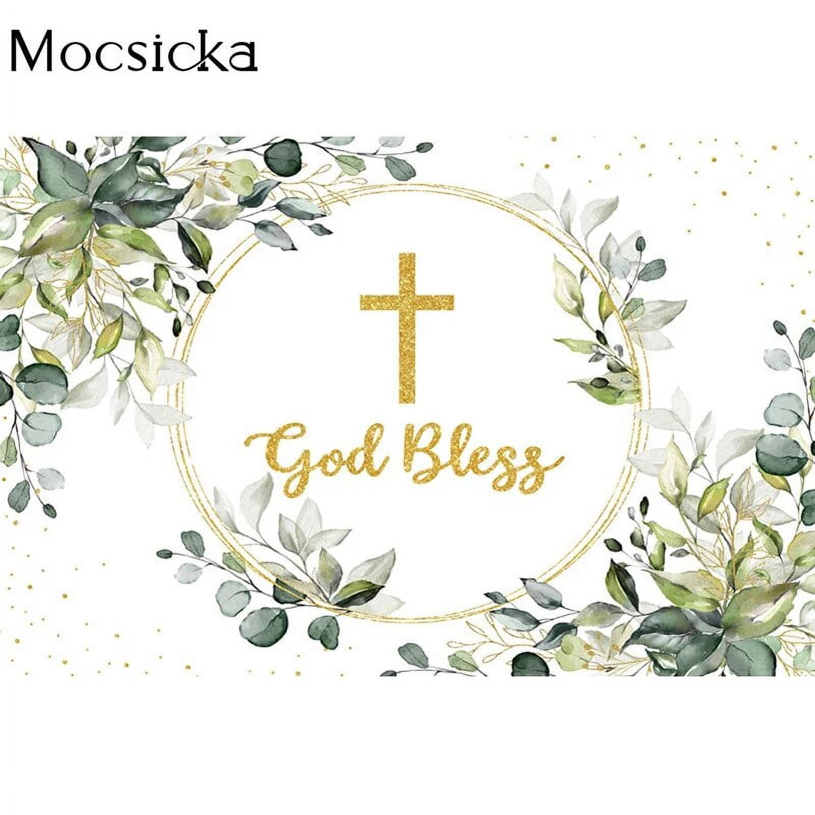 God Bless Backdrop First Communion Baptism Christening Party ...