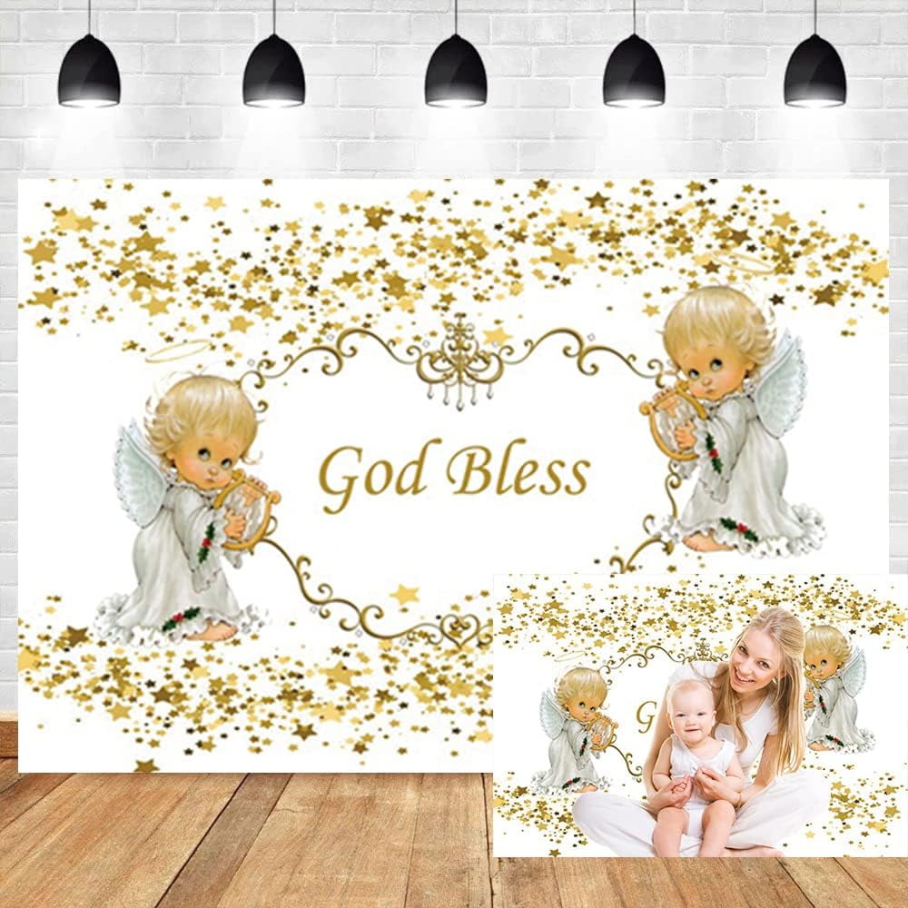 God Bless Backdrop First Holy Communion Baptism Christening Background ...