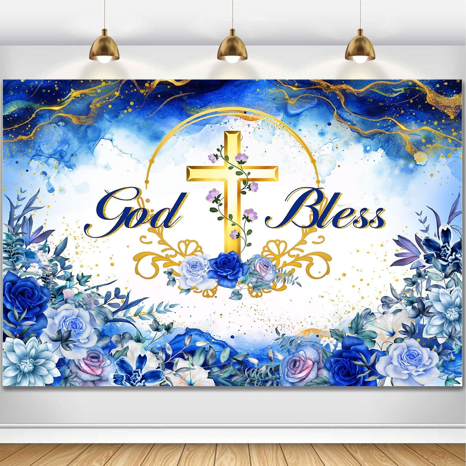 God Bless Backdrop First Holy Communion Baptism Photography Background ...