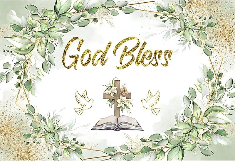 God Bless Backdrop Photography First Holy Communion Baptism Backdrops ...