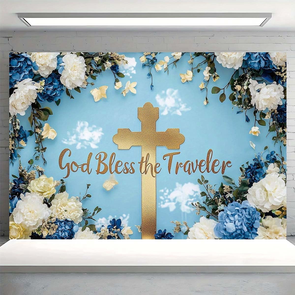 God Bless Banner Backdrop for Boy First Communion Baptism Christening ...