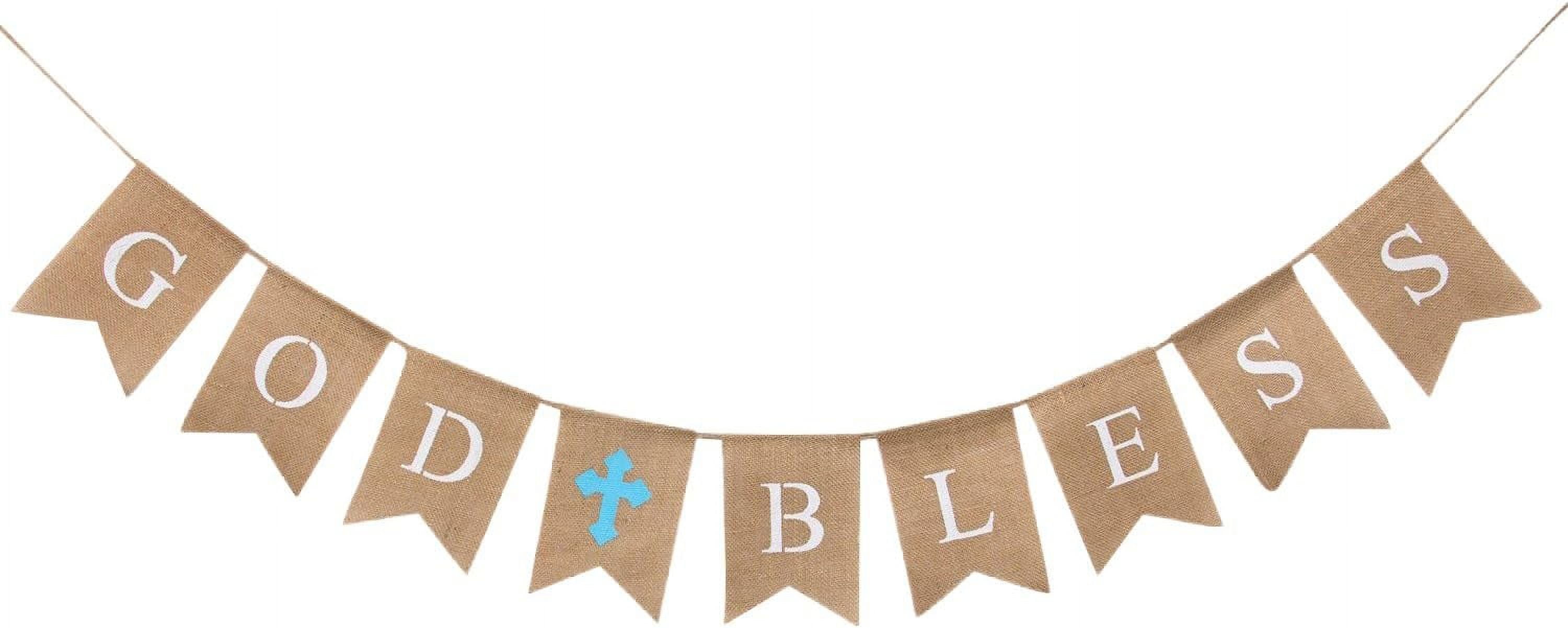 God Bless Baptism Banner, Communion Party Banner, Christening ...