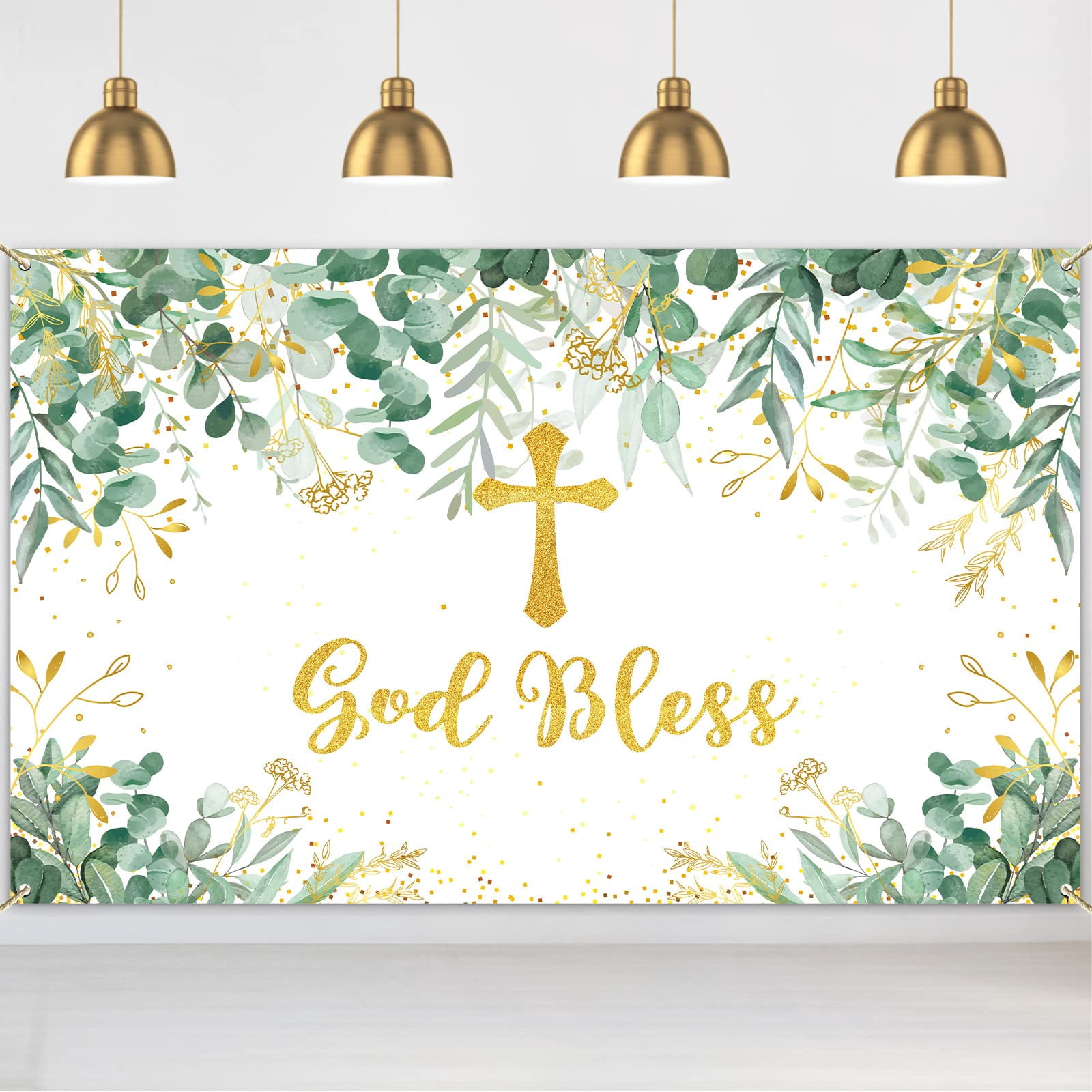 God Bless Baptism Party Decorations First Holy Communion Banner Mi ...
