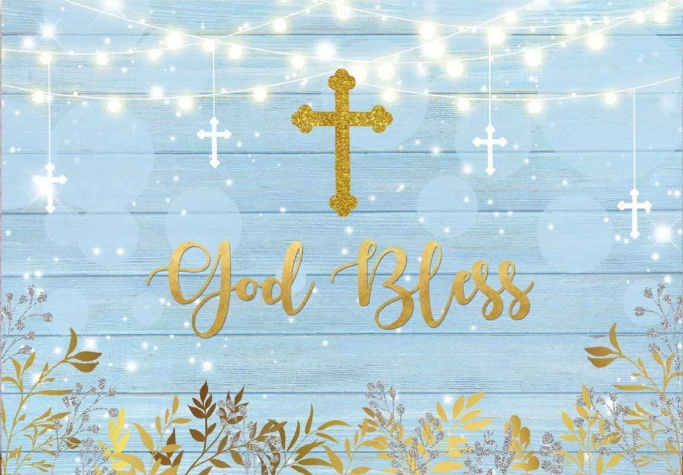 God Bless Baptism Photography Backdrop Board Floral Background Custom ...