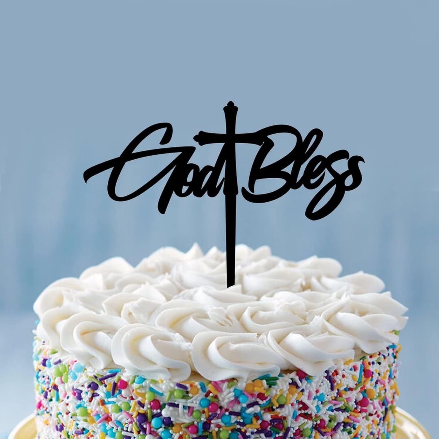 God Bless Cake Toppers, Black Acrylic Cake Topper, Personalized Wedding ...