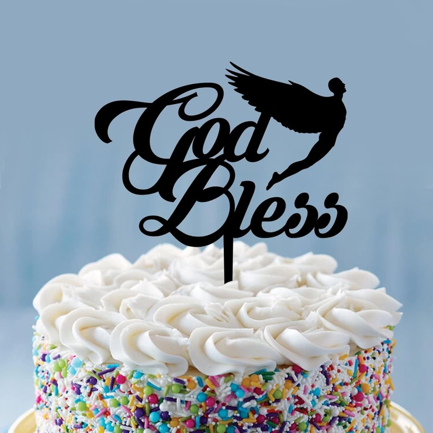 God Bless Cake Toppers, Black Acrylic Cake Topper, Personalized Wedding Cake Toppers ...