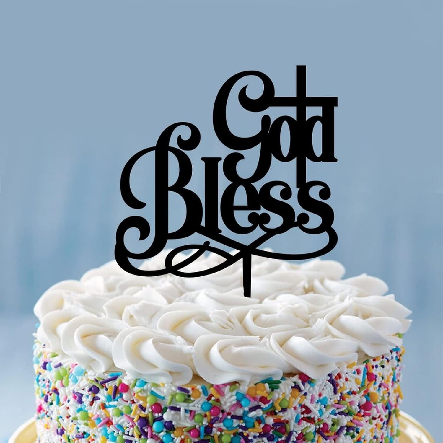 God Bless Cake Toppers, Black Acrylic Cake Topper, Personalized Wedding ...