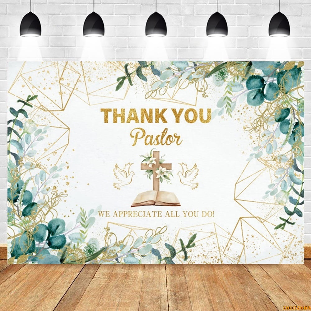God Bless First Holy Communion Backdrop Gre Leaves Gold Cross Dove ...
