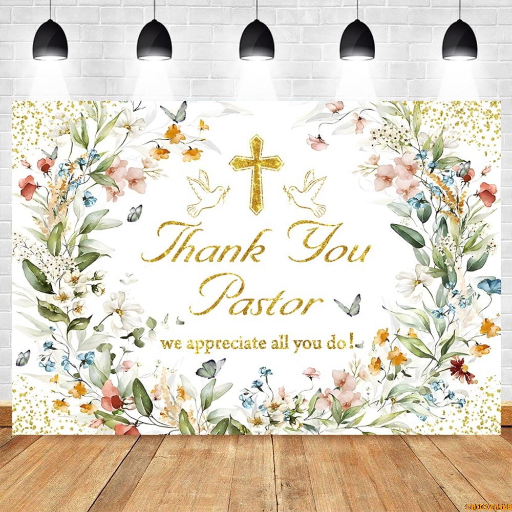 God Bless First Holy Communion Backdrop Gre Leaves Gold Cross Dove ...
