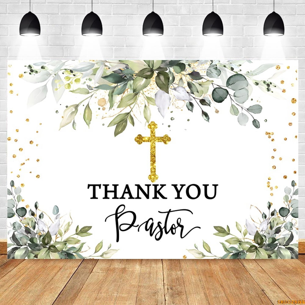 God Bless First Holy Communion Backdrop Gre Leaves Gold Cross Dove ...