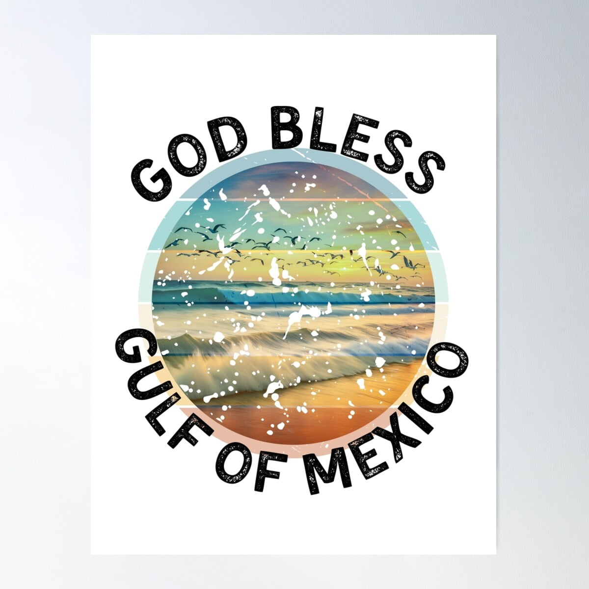 God Bless Gulf Of Mexico Poster Wall Art, Modern Wall Decor For Living ...