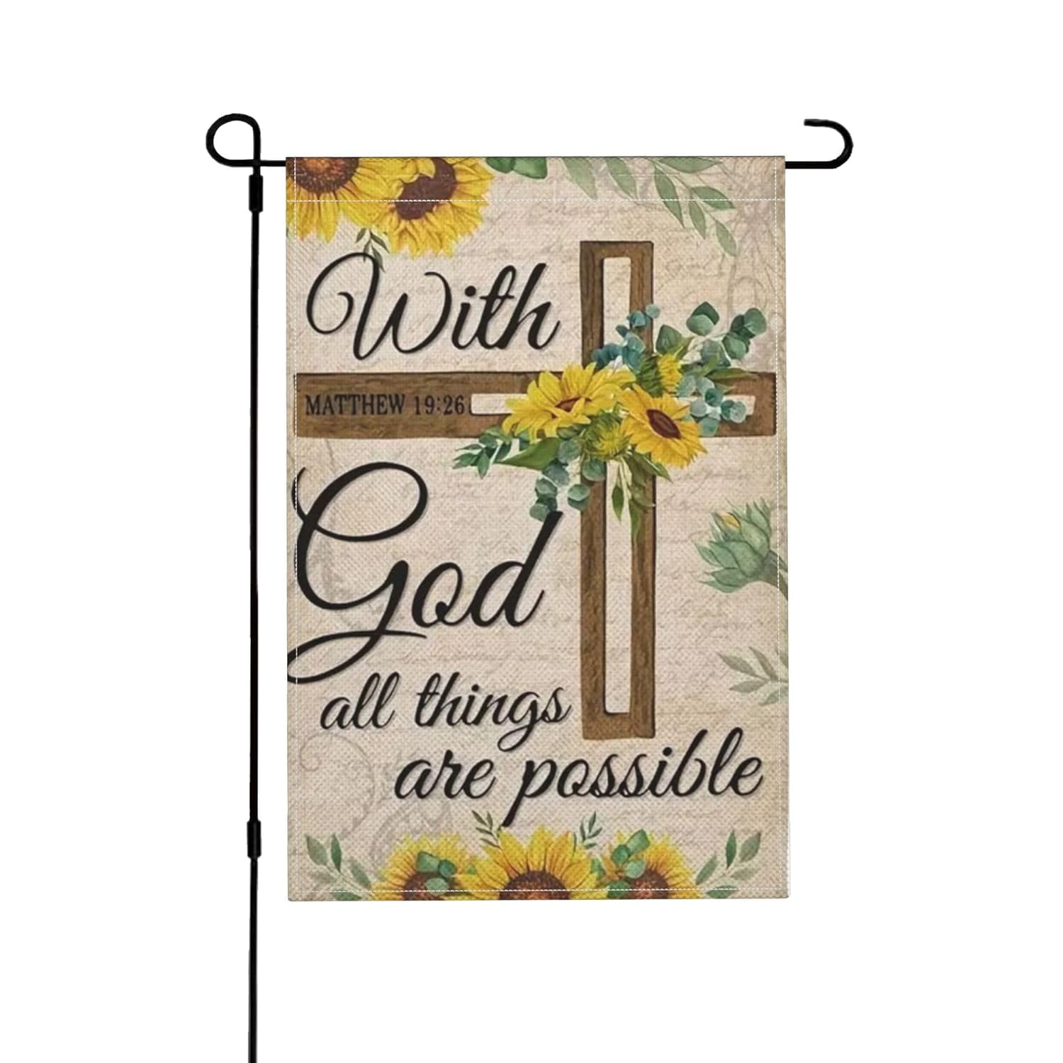 God Bless Our Home Summer Religious Decorative Garden Flag,Faith Cross ...