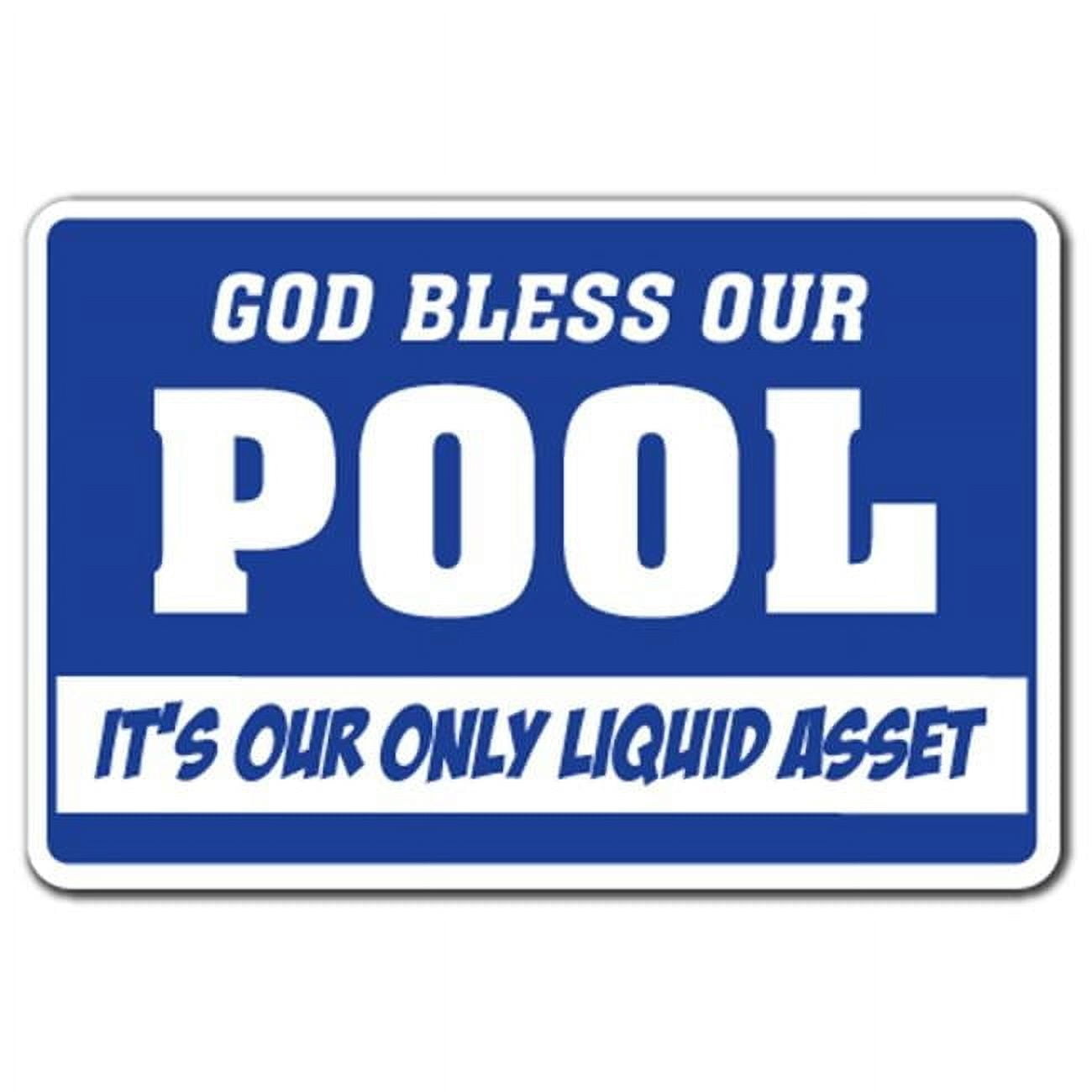 God Bless Our Pool Warning Swimming Aluminum Sign for Hot Tub Swim Tan ...