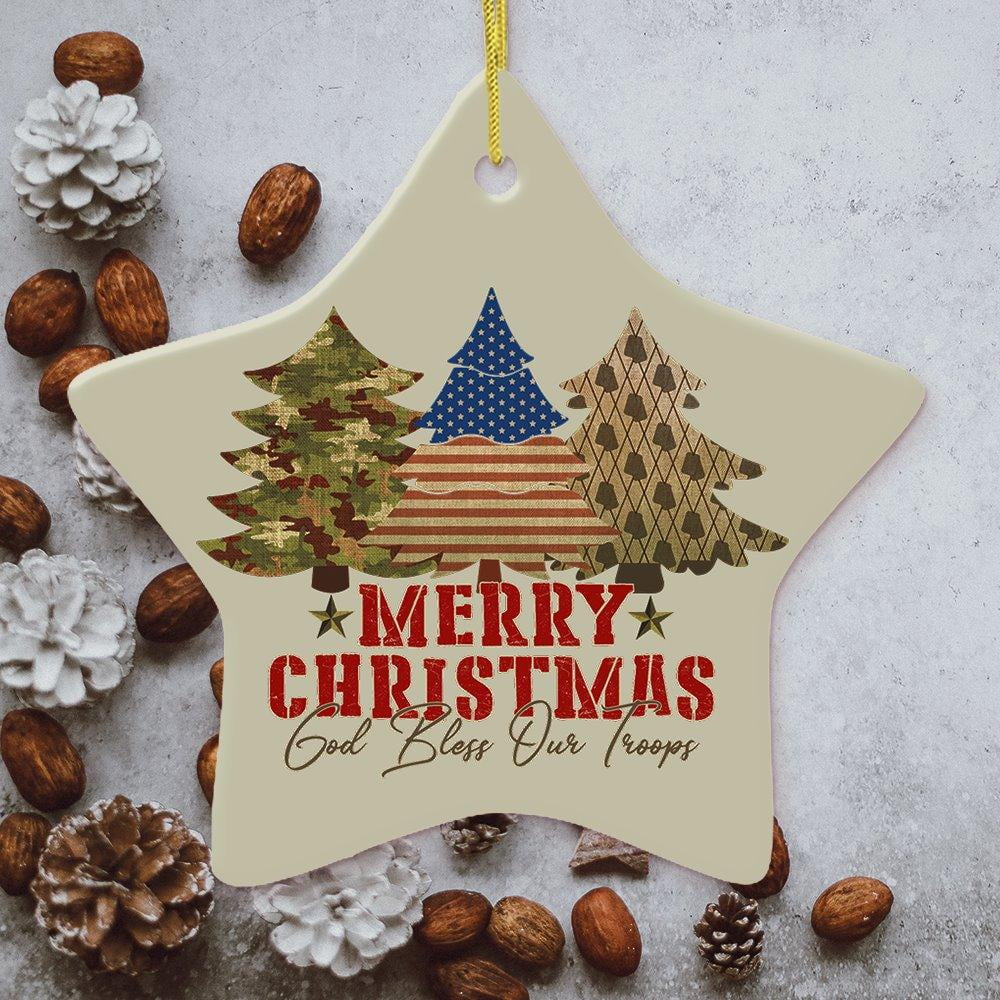 God Bless Our Troops American Military Christmas Ornament - Walmart.com