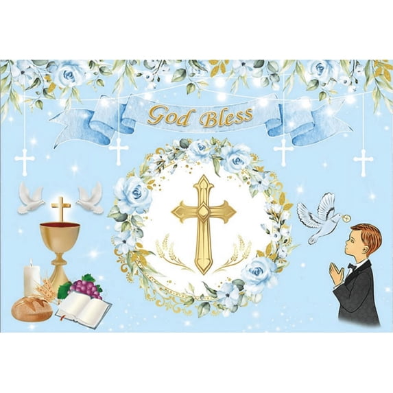 God Bless Photography Backdrop Communion Backdrop Banner Baby Shower ...