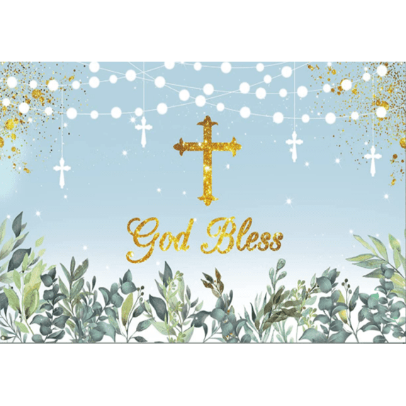 God Bless Photography Backdrop Communion Backdrop Banner Baby Shower ...