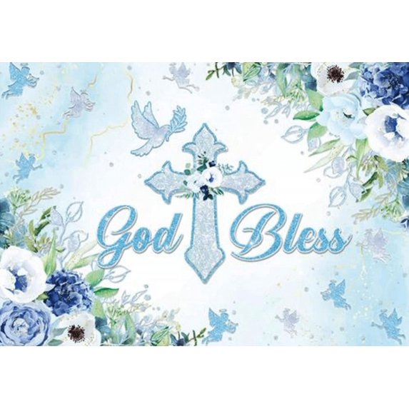 God Bless Photography Backdrop Communion Backdrop Banner Baby Shower ...