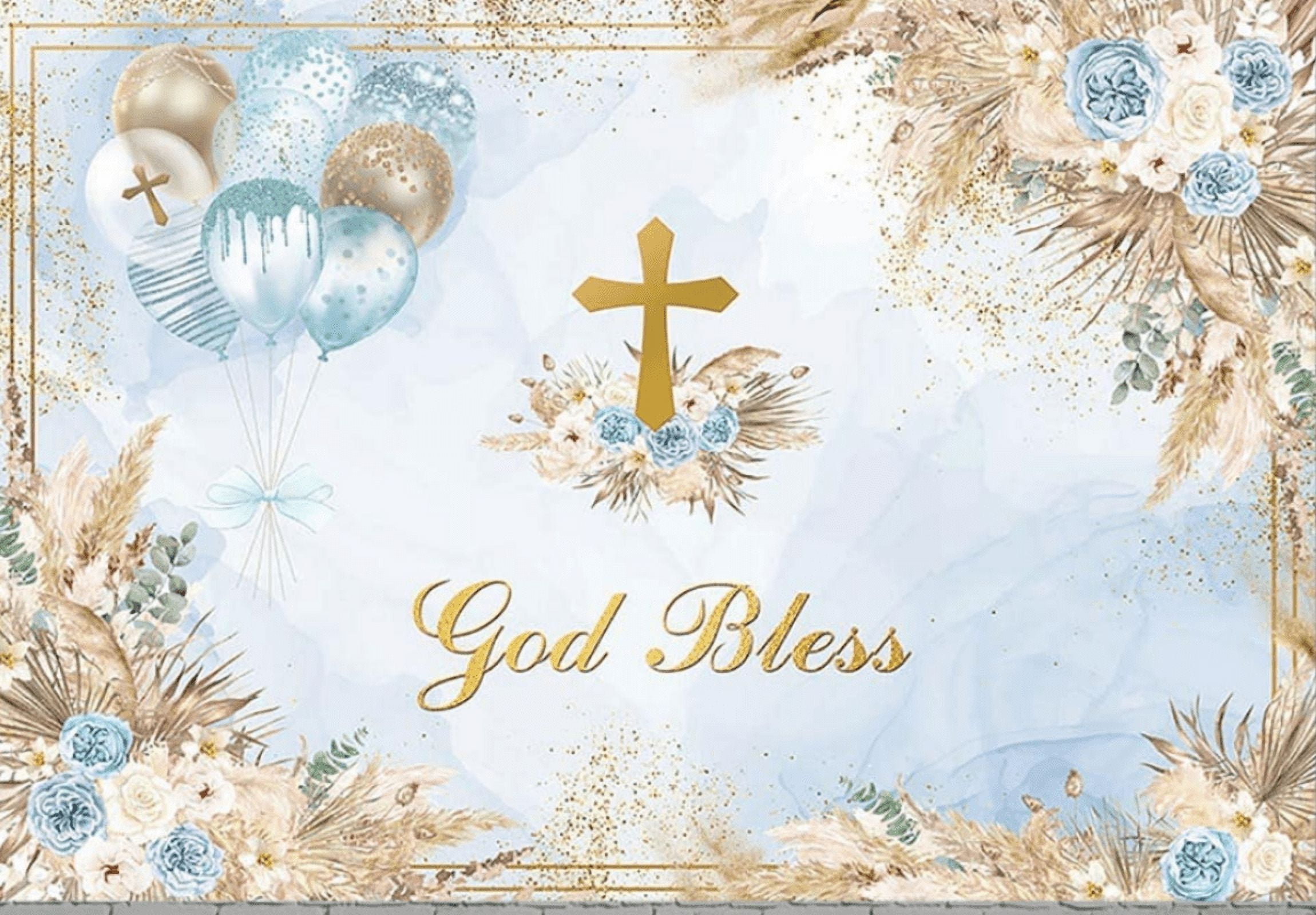 God Bless Photography Backdrop Communion Backdrop Banner Baby Shower ...