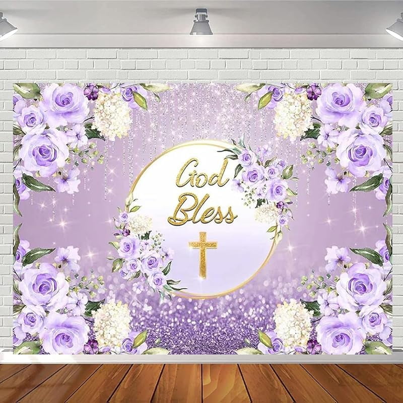 God Bless Photography Backdrop Girl Newborn First Holy Communion ...