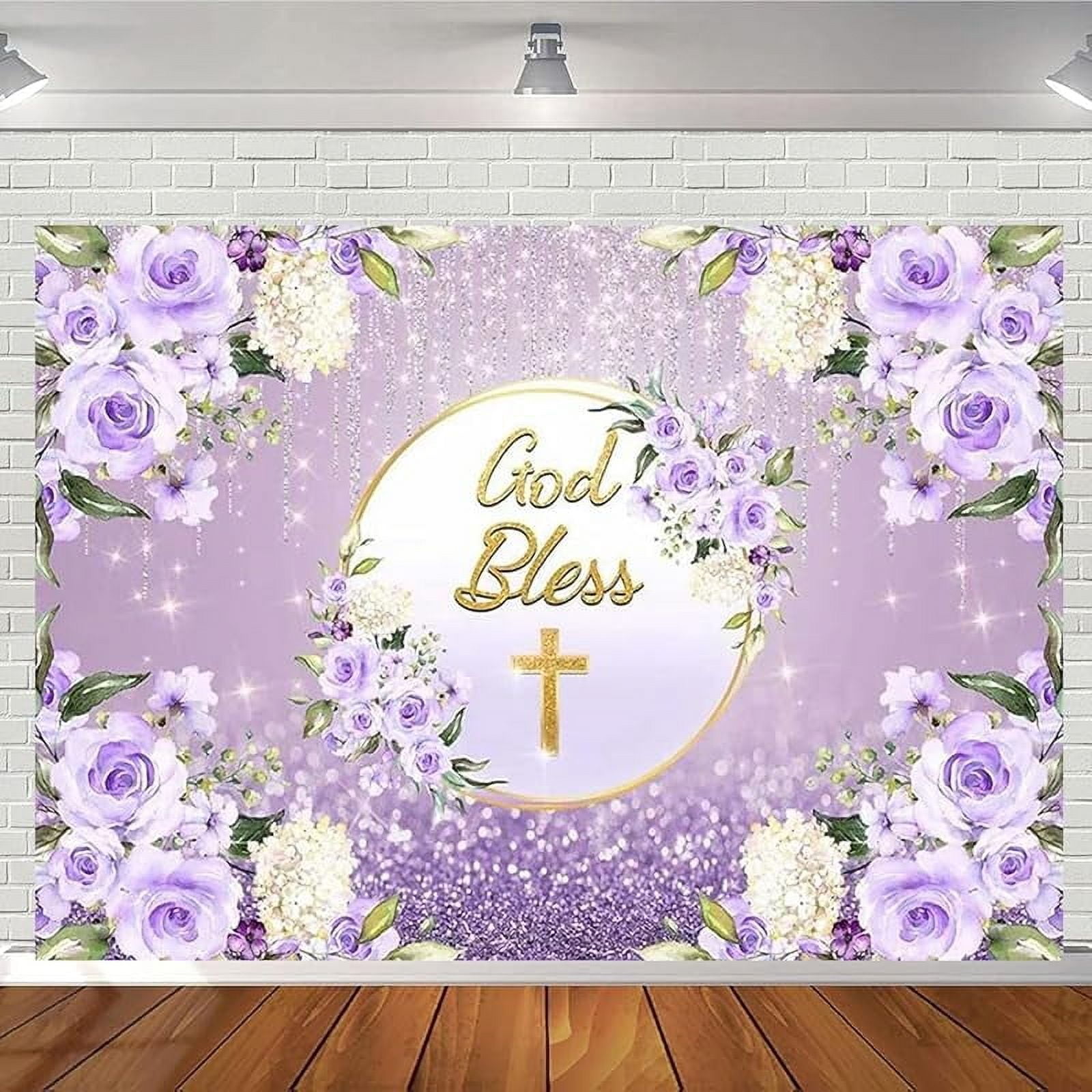 God Bless Photography Backdrop Girl Newborn First Holy Communion ...