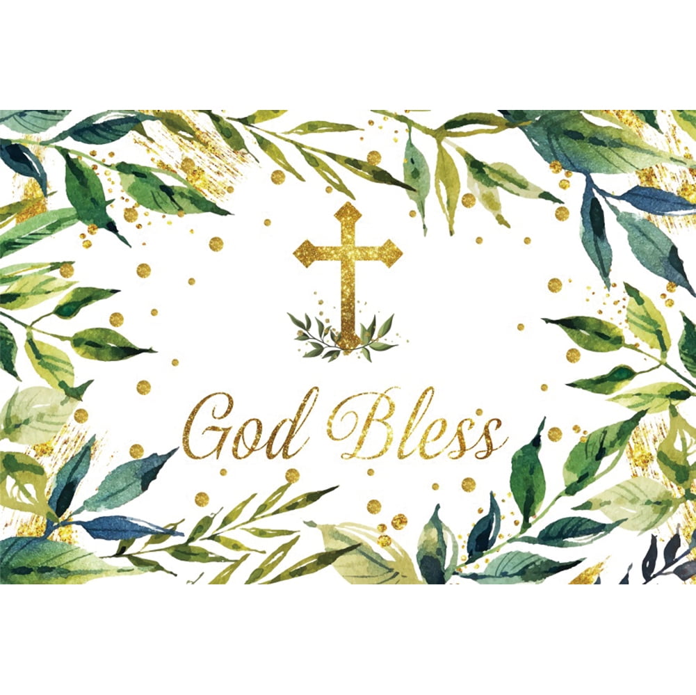 God Bless Photography Background Golden Cross Dot Polka Watercolor ...