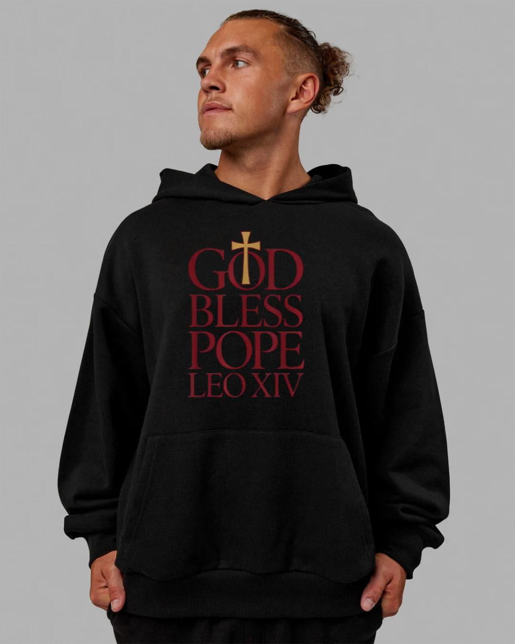 God Bless Pope Hoodie Leo XIV Robert Prevost Catholic Vatican Holy up to 5XL. - Walmart.com