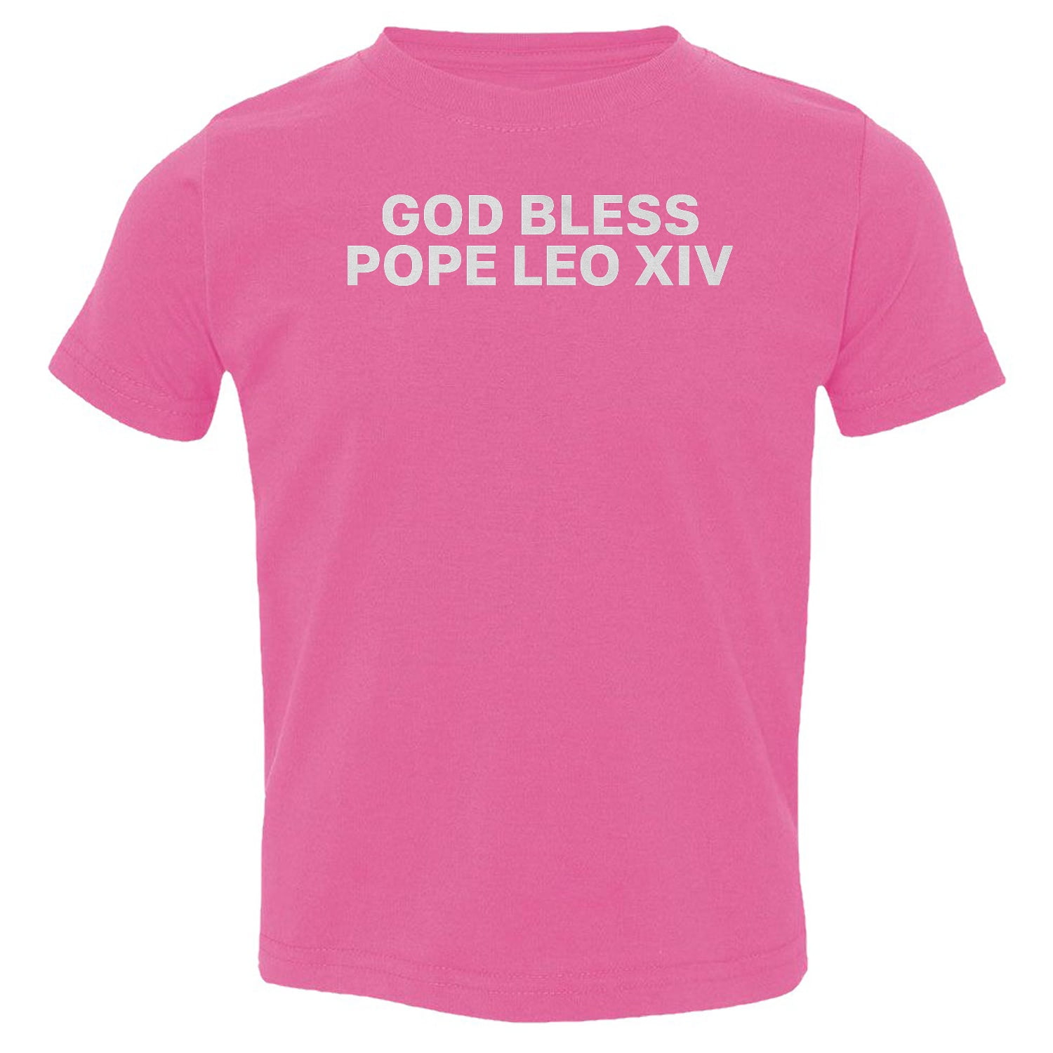 God Bless Pope Leo XIV - American Pope Tribute Toddler T-Shirt (Pink, 3T) - Walmart.com