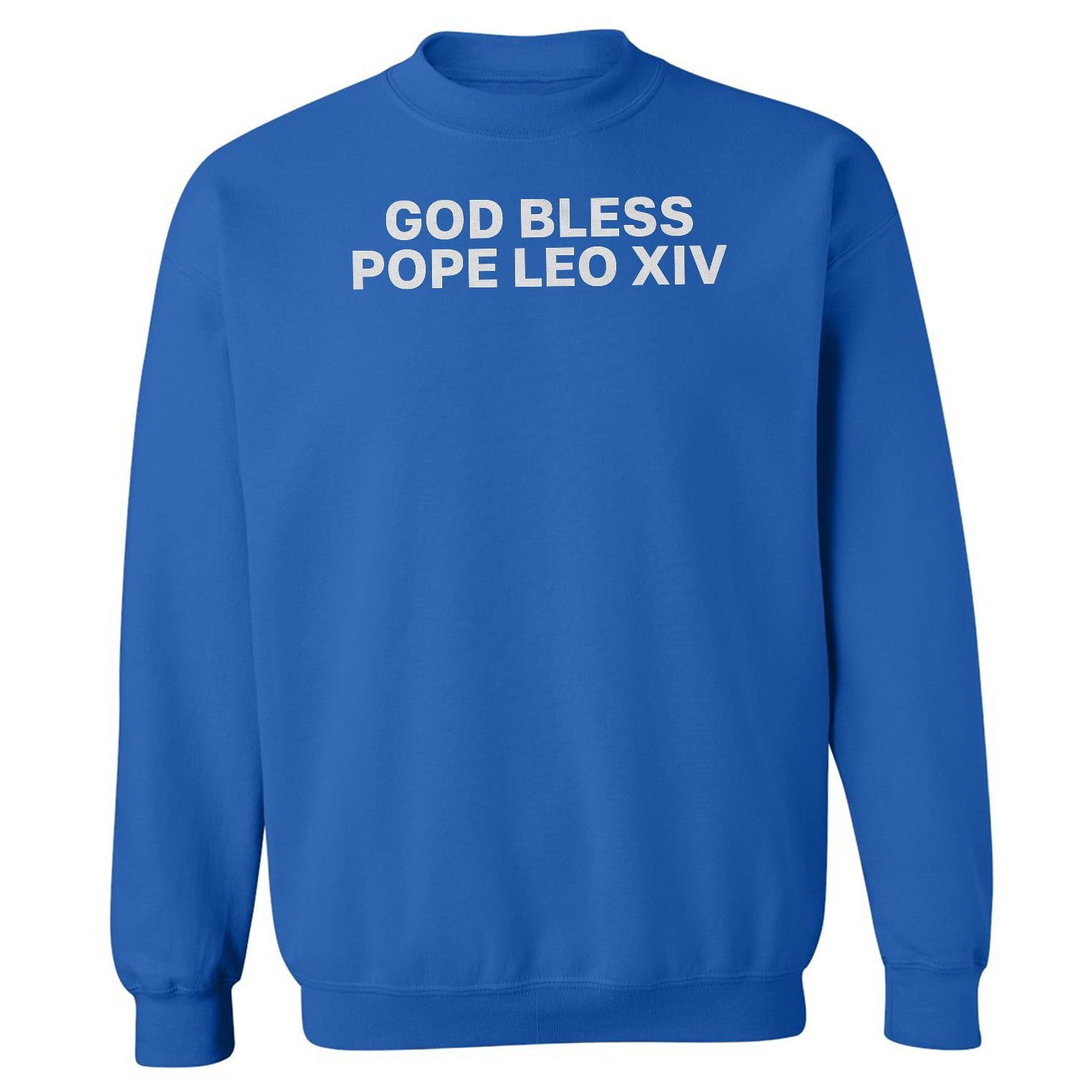 God Bless Pope Leo XIV - American Pope Tribute Unisex Crewneck Sweatshirt (Royal, XX-Large ...