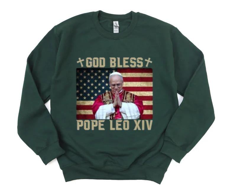 God Bless Pope Leo XIV Humor Inspired Artistic Religious Statement Tee ...