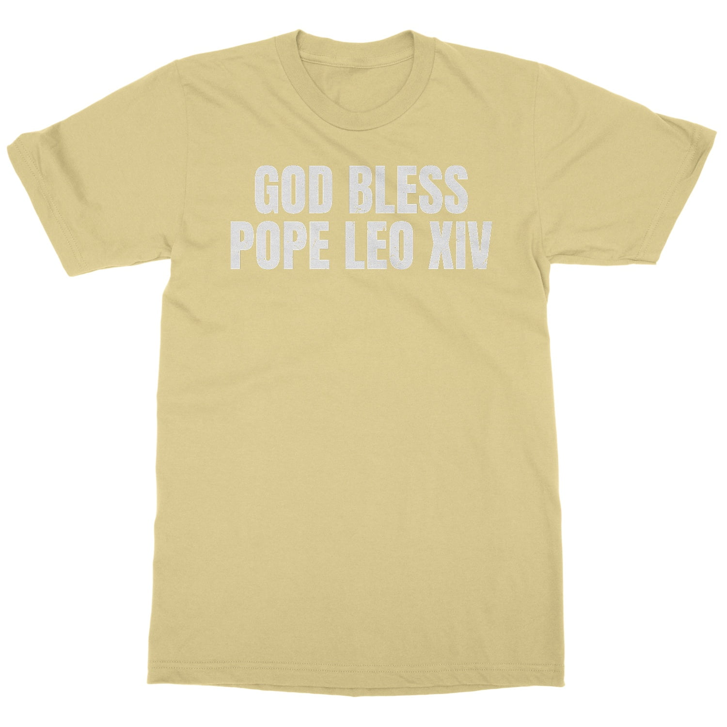 God Bless Pope Leo XIV - New Pope Catholic Church Unisex T-Shirt (Sand, X-Large) - Walmart.com