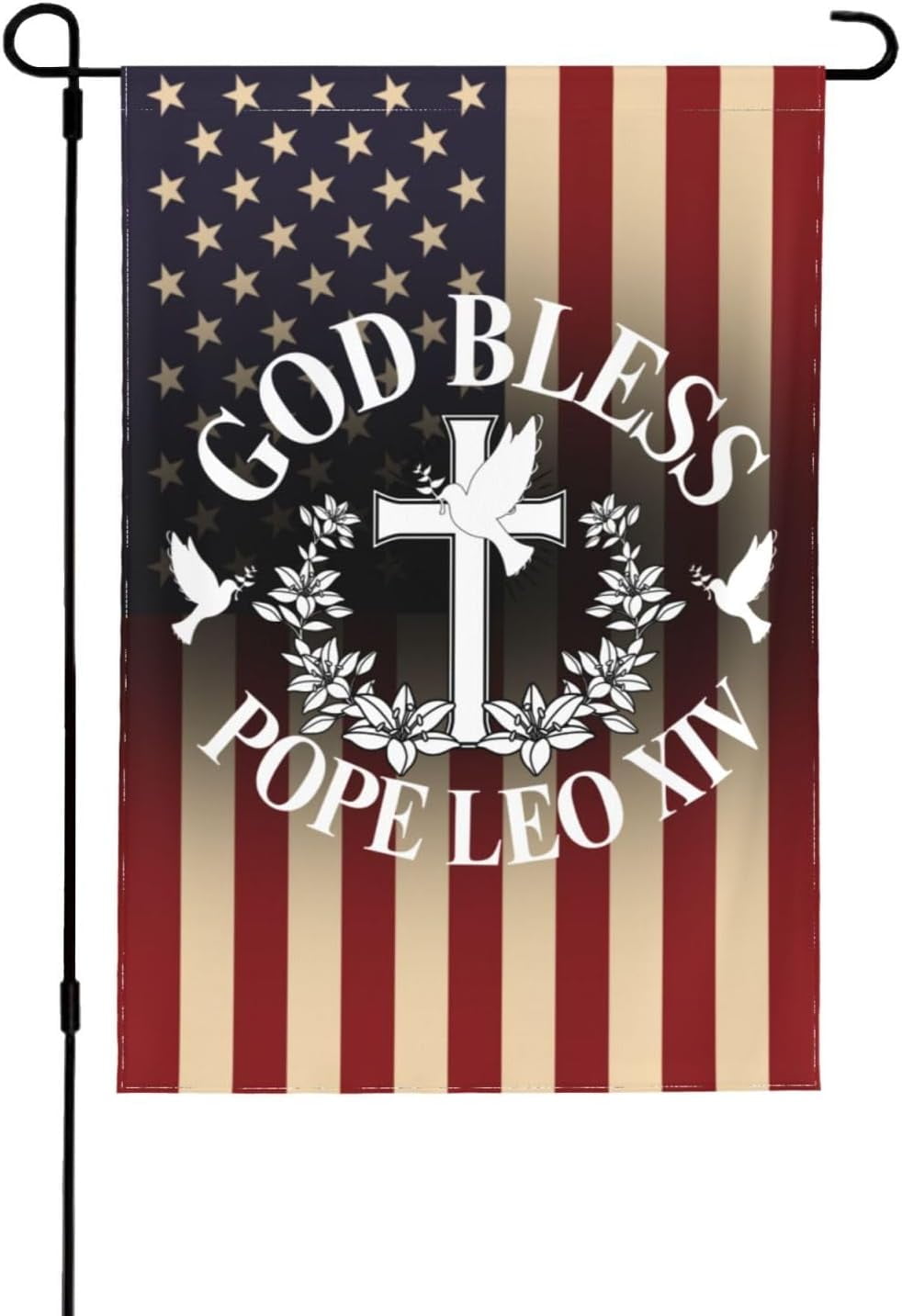 God Bless Pope Leo Xiv flags Yard Flag 12x18 Garden Banner No Flagpole ...