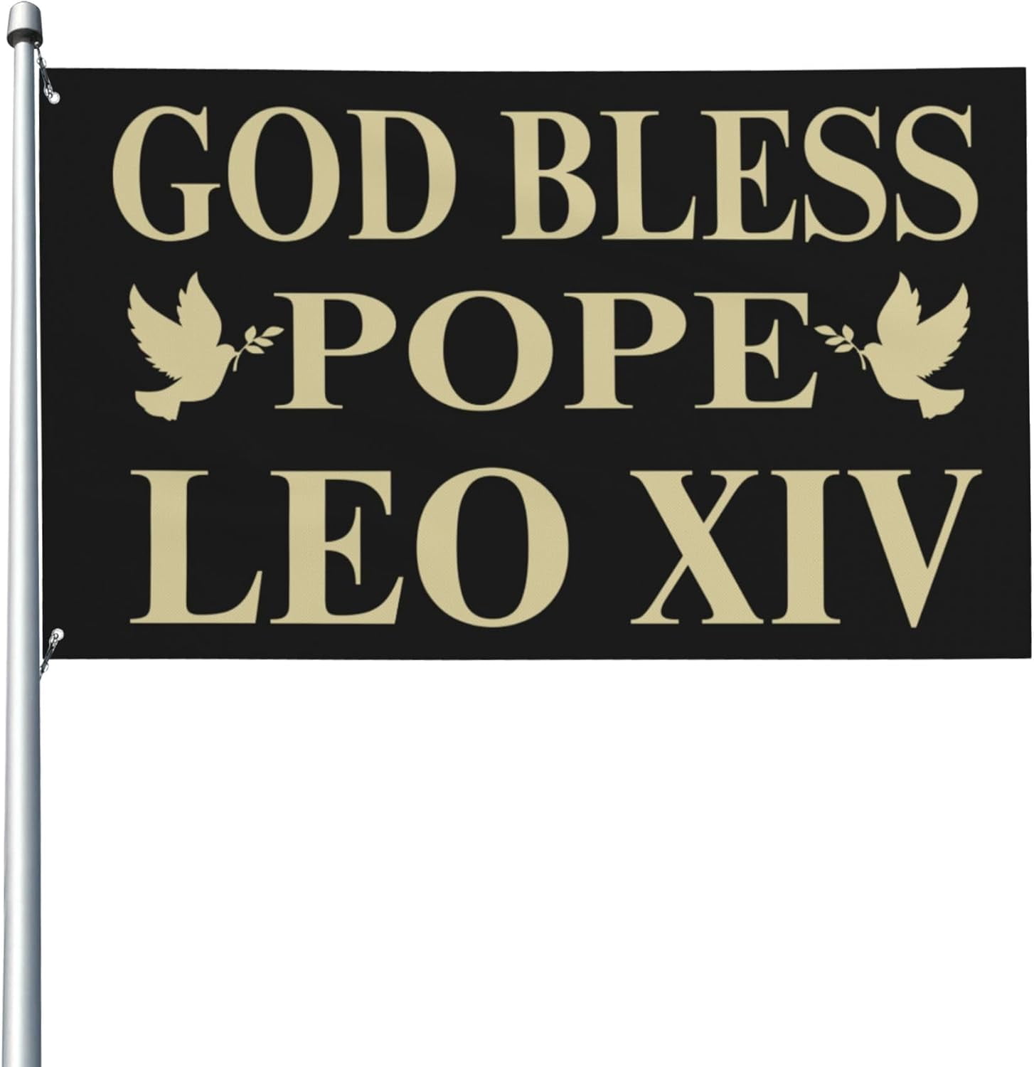 God Bless Pope Leo Xiv flags Yard Flag 3x5 Garden Banner With 2 ...