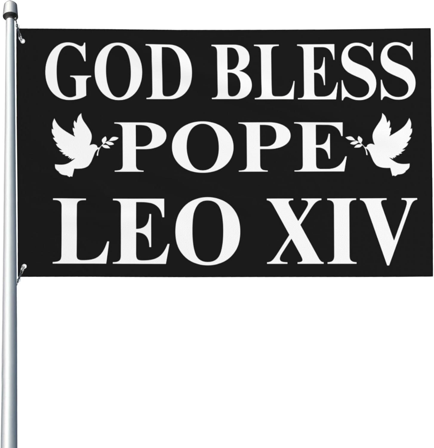 God Bless Pope Leo Xiv flags Yard Flag 3x5 Garden Banner With 2 ...