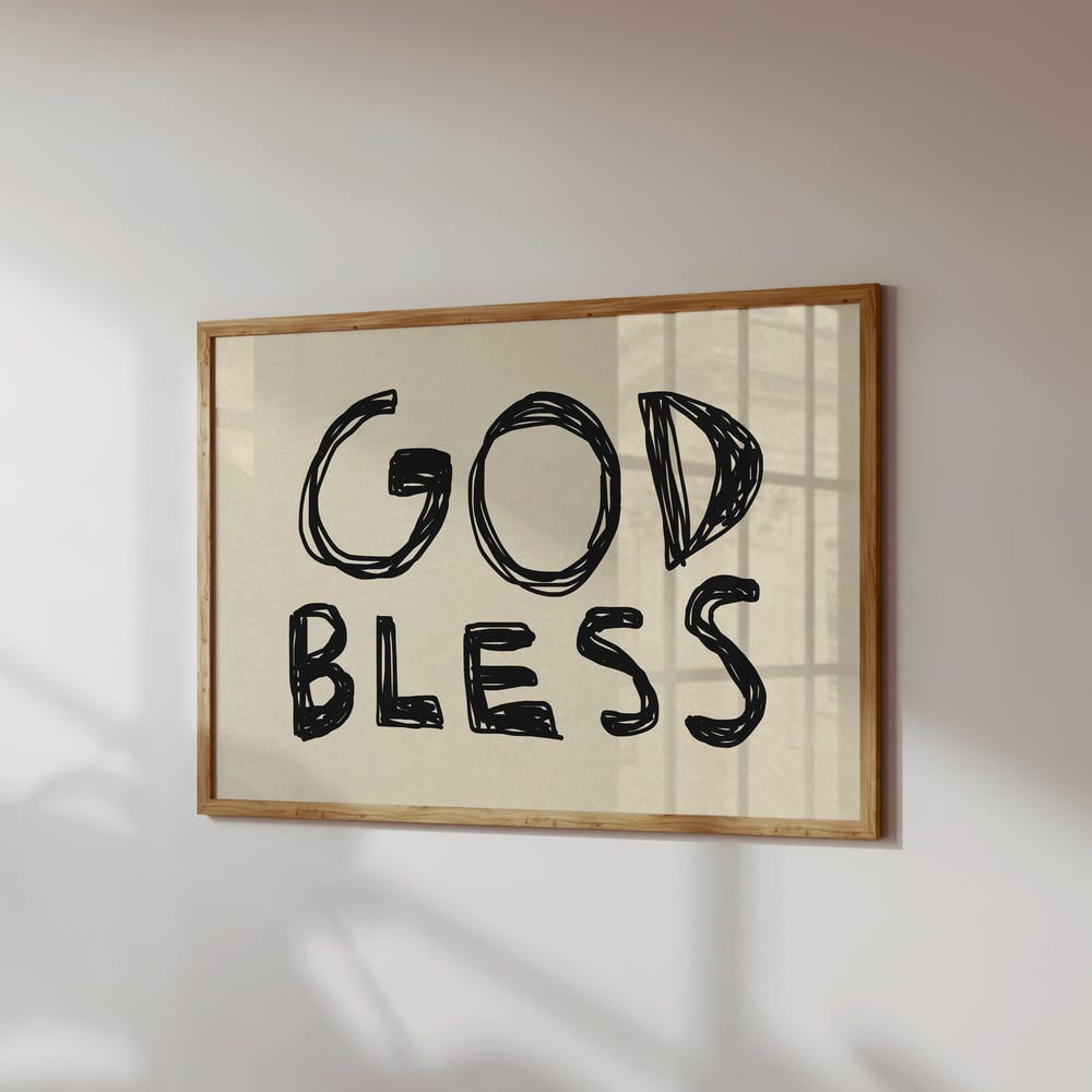 God Bless Print: Modern Christian Wall Art UNFRAMED PAPER POSTER, Home ...
