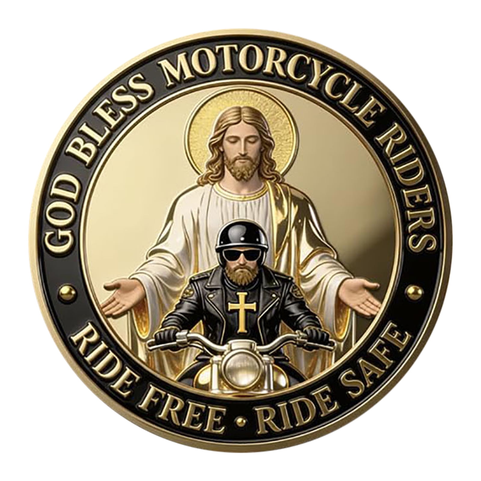 God Bless Ride Safe Motorcycle Blessing Coin Pocket Token for Riders ...