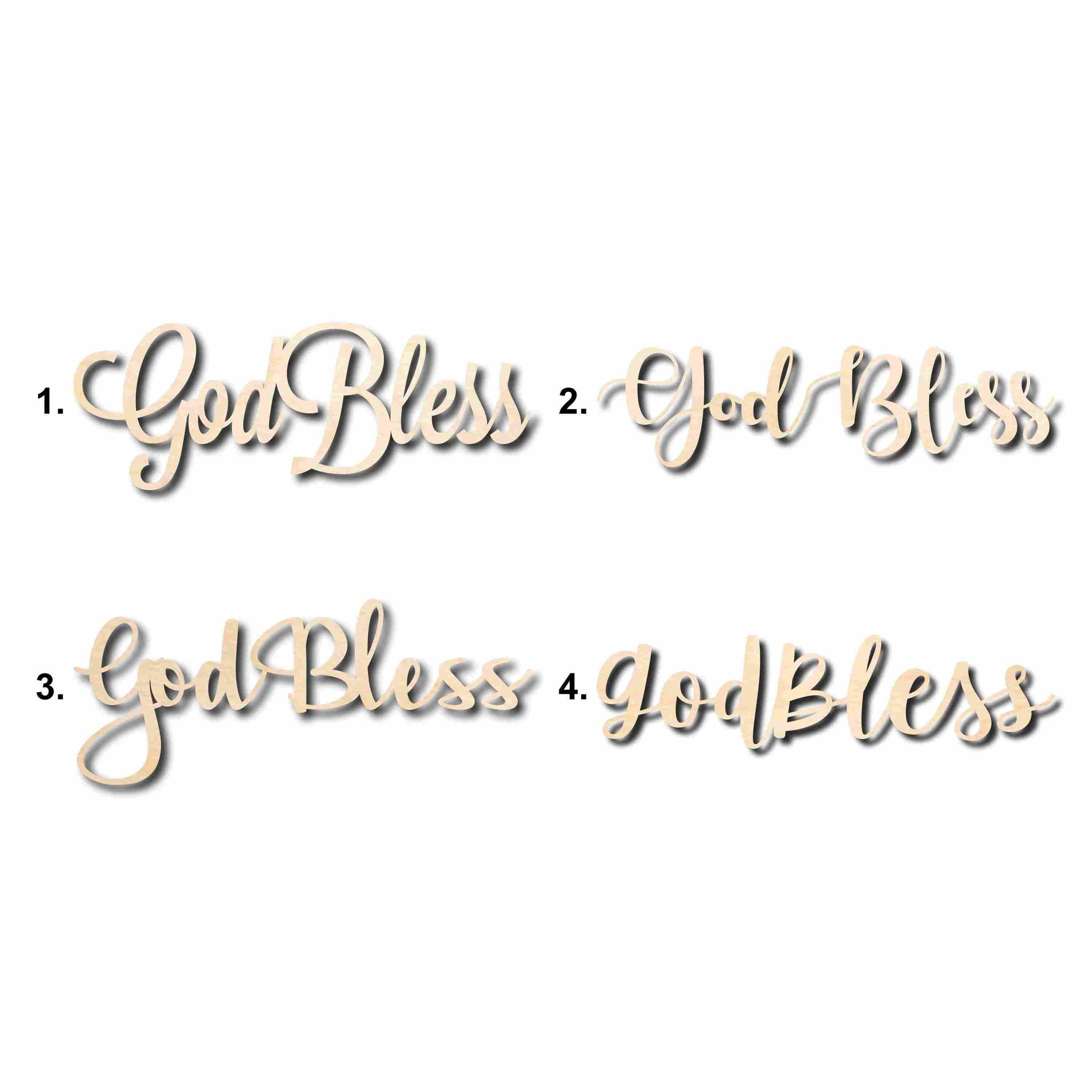 God Bless Sign Unfinished Wood Cutout Home Decor DIY Option 4- 18" Wide ...