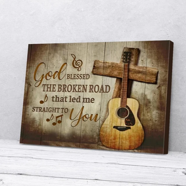 God Bless Me Straight To You Cross Guitar Poster, Wall Art NO FRAMED POSTER Home Decor, Vintage ...