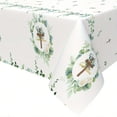 God Bless Tablecloth, Eucalyptus Leaf Cross Religious Tablecloth, Holy ...