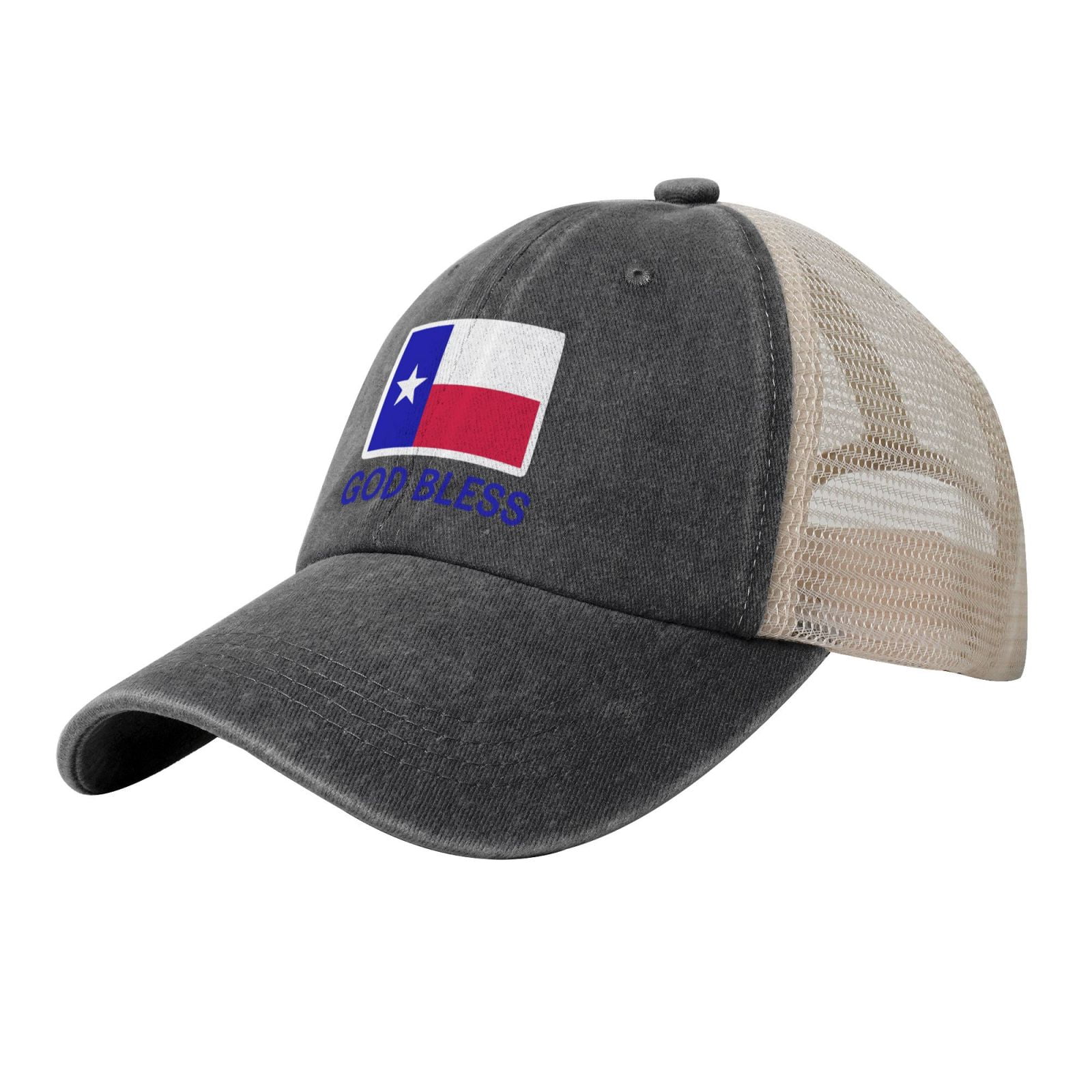 God Bless Texas Baseball Cap Trucker Hat For Men Women Adjustable ...