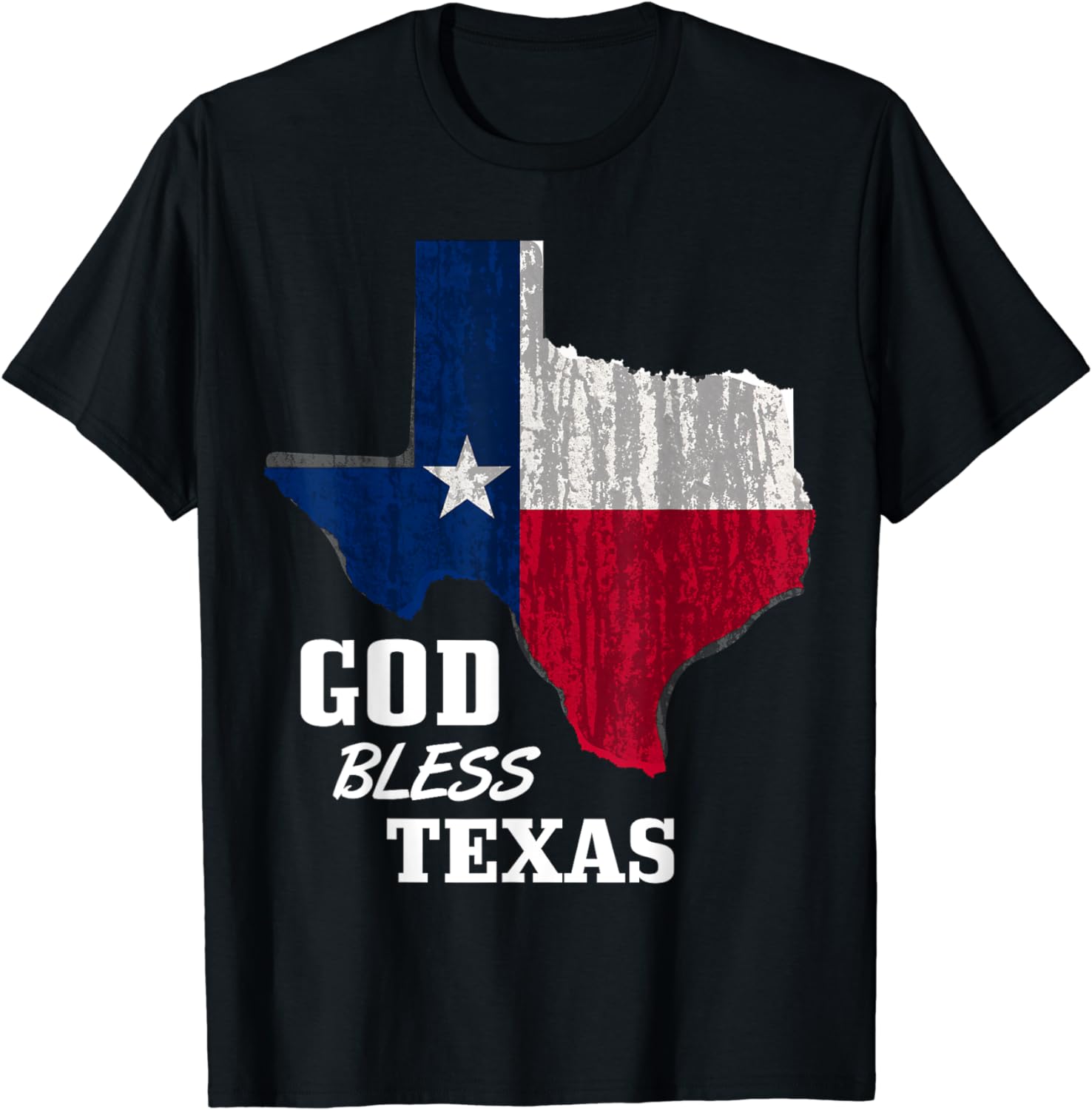 God Bless Texas Flag Texas Independence Day Blue Red White T-Shirt ...