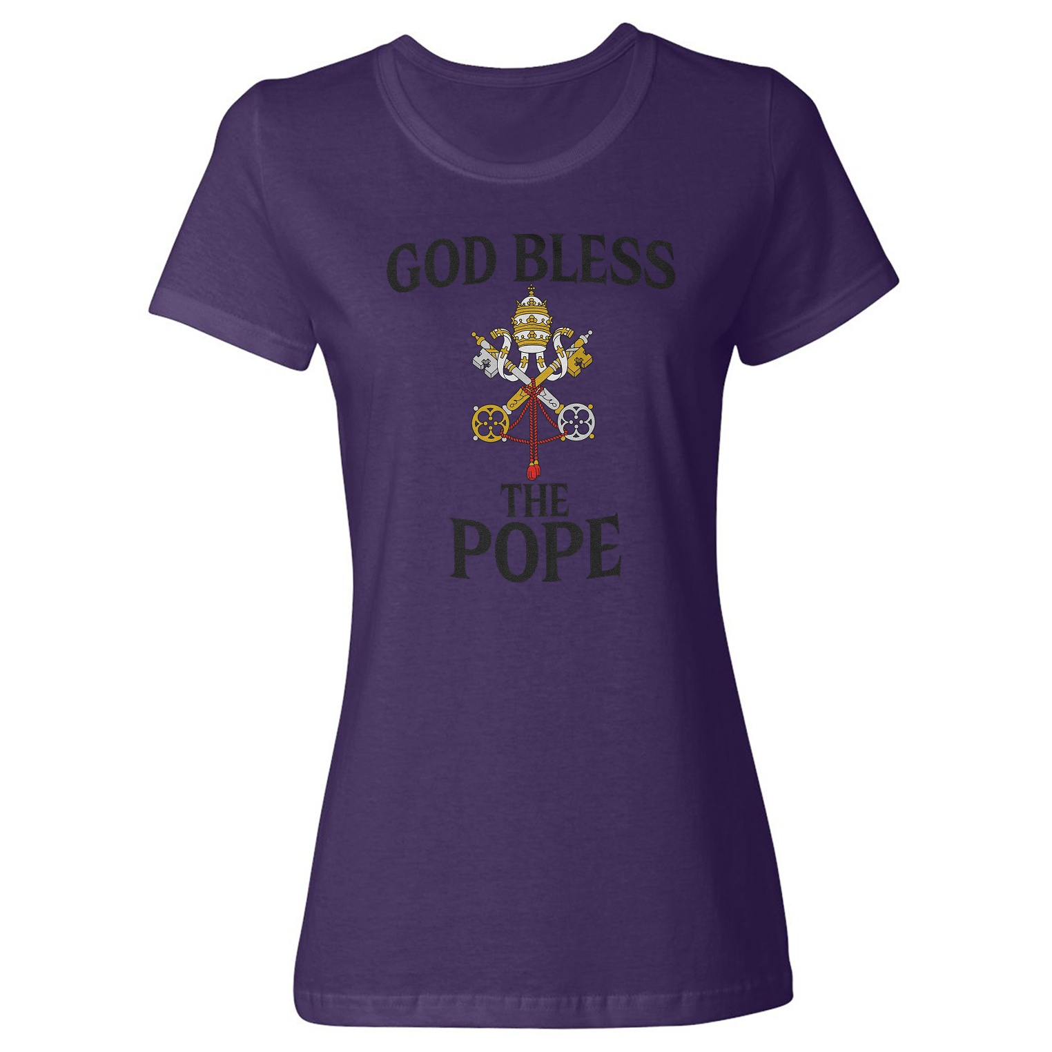 God Bless The Pope - Pope Leo XIV Tribute Ladies' Crewneck T-Shirt ...