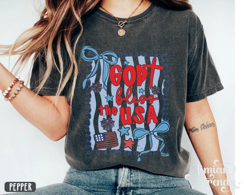 God Bless The USA Shirt, Christian Patriotic Shirt, USA Jesus Tee, 4th of July Gift, Red white ...
