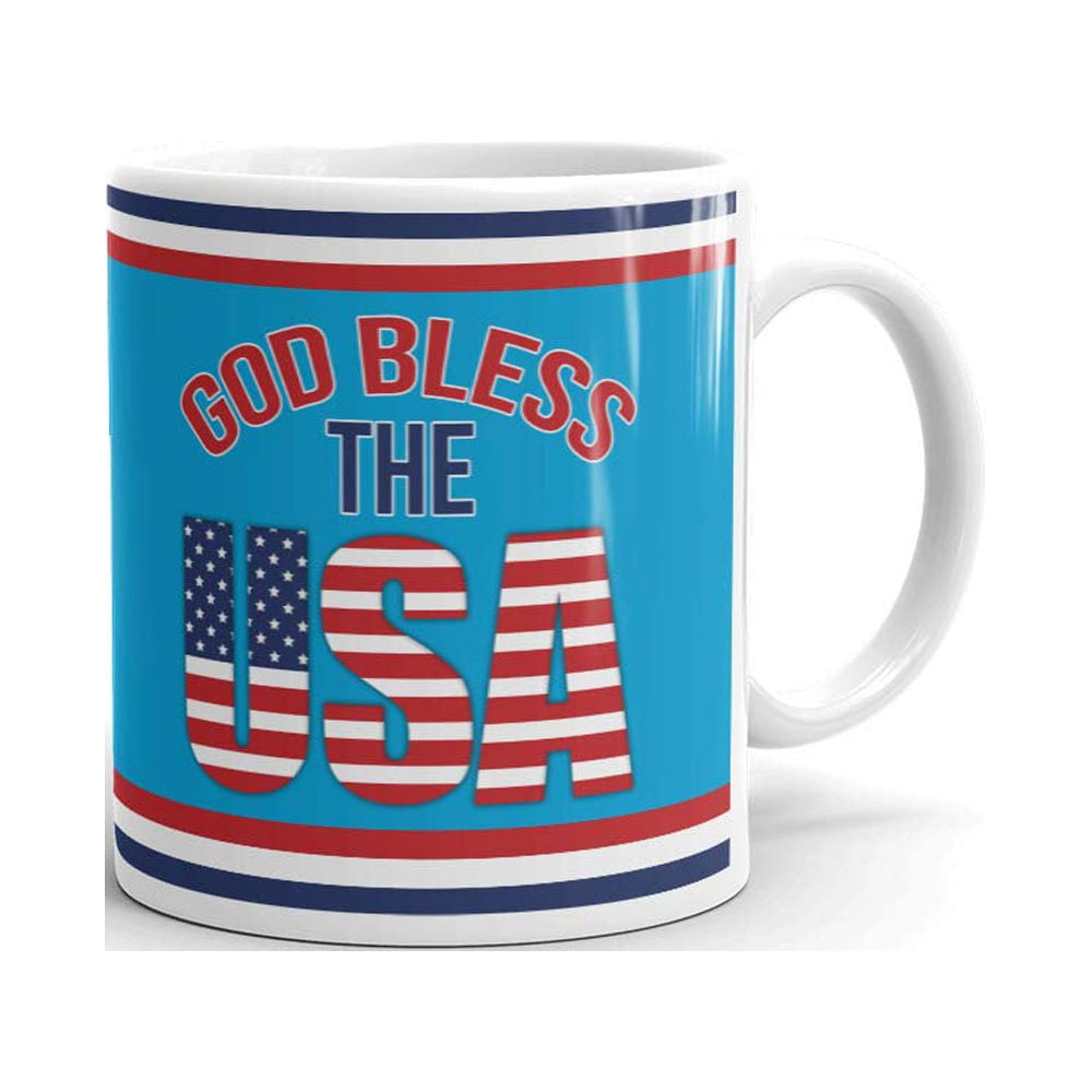 God Bless The Usa Patriotic American Flag Filled Coffee Tea Ceramic Mug ...