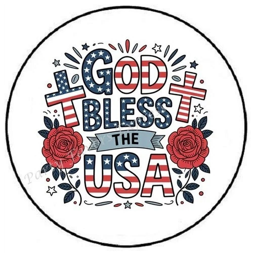 God Bless The Usa Patriotic Stickers Party Favors Phone Decal Water ...