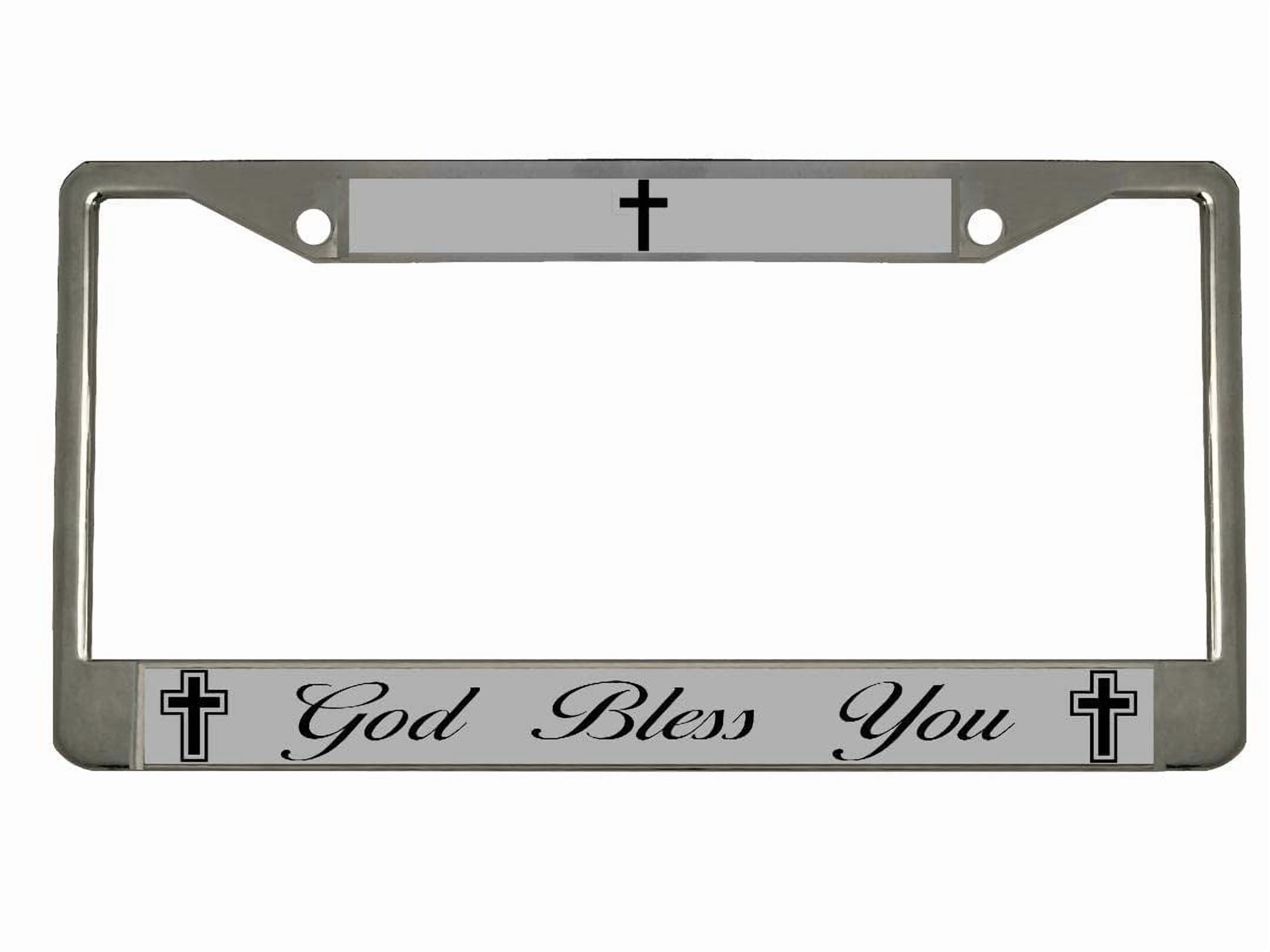 God Bless You Design Heavy Duty Metal Car License Plate Frame Auto Tag ...